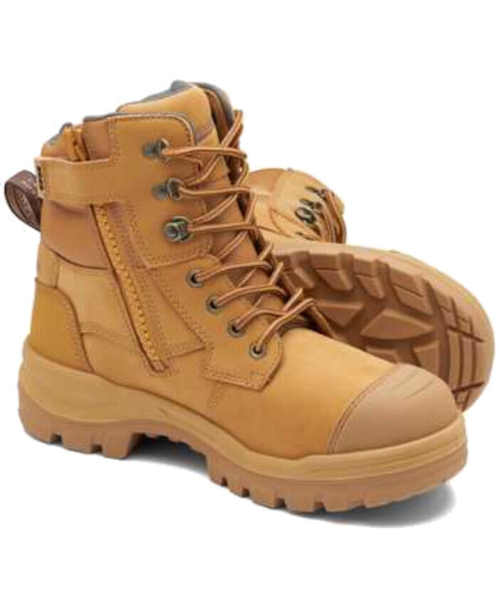RotoFlex Wheat water-resistant nubuck 150mm zip sided safety boot ...